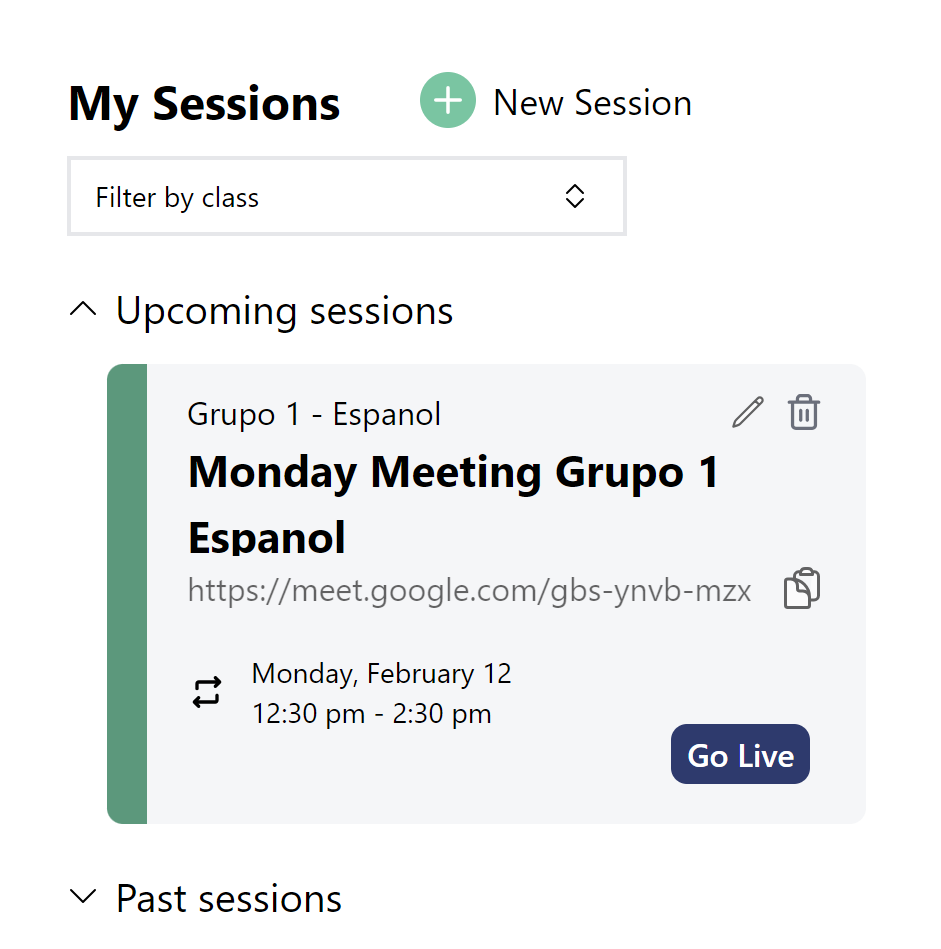 Go live with your students, right from within SmartClass